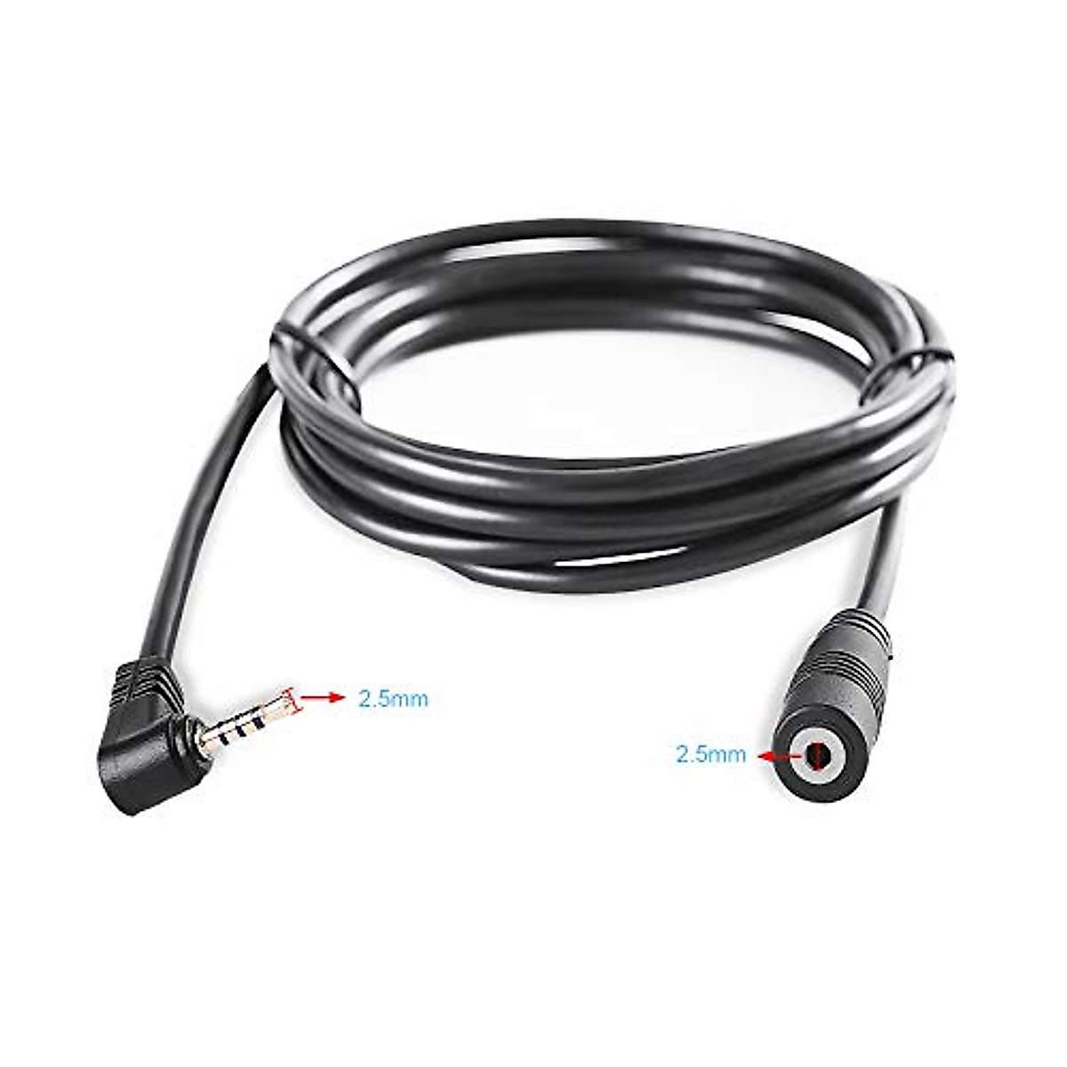 Pixelman 2.5mm Male to Female Backup Camera Extension Cable,6.5ft Rear View Camera Extension Cord for Dash Cam Mirror Cam Rearview Camera,Reverse Camera Wire for Car Pickup Truck SUV Van Rv Trailer