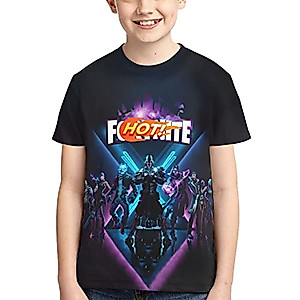 ZRJYFW Kids Game T-Shirt Suit Boys/Girls Battle Royale Shirt Two-Piece 3D Printed Top Set 4-Small