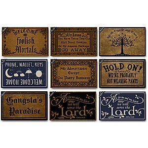 TLTI Funny Doormat Entrance Floor Mat Standard Outdoor Welcome Door Mat | Patio Garden Bedroom Home Decor Indoor | Non-Slip Back Rubber 18 Inch x 30 Inch | We Hope You Brought Beer and Dog Treats