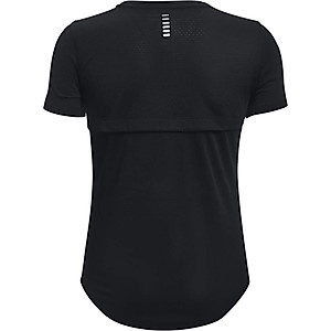 Under Armour Women's Streaker Short-Sleeve T-Shirt , Black (001)/Reflective , Small