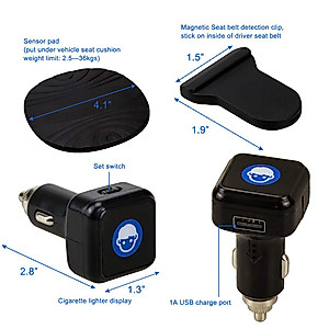 EASYGUARD BAS001 Baby Car Seat Alarm Reminder car Baby Seat pad Alarm System, Baby in Car Reminder Warning with Light and Sounds Remind When Power Off or Unbuckle DC12V