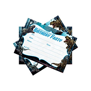 aybl 24pcs Dinosaur Birthday Invitations,Dinosaur Party Invitations Birthday Party Supplies Decoration (1)