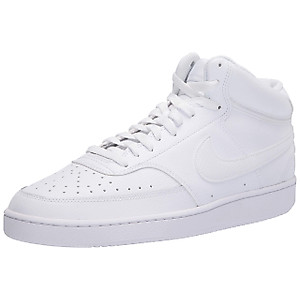 Nike Men's Court Vision Mid Sneaker, White/White-White, 10