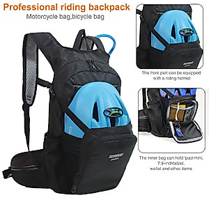 Lemuvlt Hiking Daypack Waterproof Biking Backpack 15L Capacity, Many Compartments Lightweight & Durable- Everyday Backpack for Skiing Skating Snowboarding Hiking Running MTB Cycling(Black)