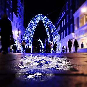 (2021 Version) Christmas Snowflake Projector Lights, 180°Rotating LED Snowfall Projection Outdoor Lights Outdoor Indoor, Waterproof LED Snow Falling Projector for Patio, Garden, Party