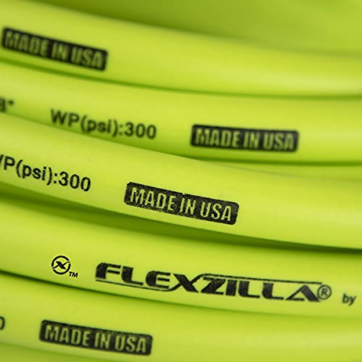 Flexzilla Air Hose, 3/8 in. x 50 ft., 1/4 in. MNPT Fittings, Heavy Duty, Lightweight, Hybrid, ZillaGreen - HFZ3850YW2