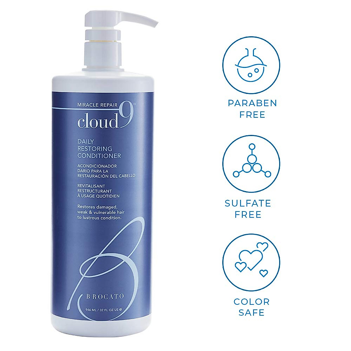 Brocato Cloud 9 Daily Restoring Conditioner, 32 Ounce, by Beautopia Hair