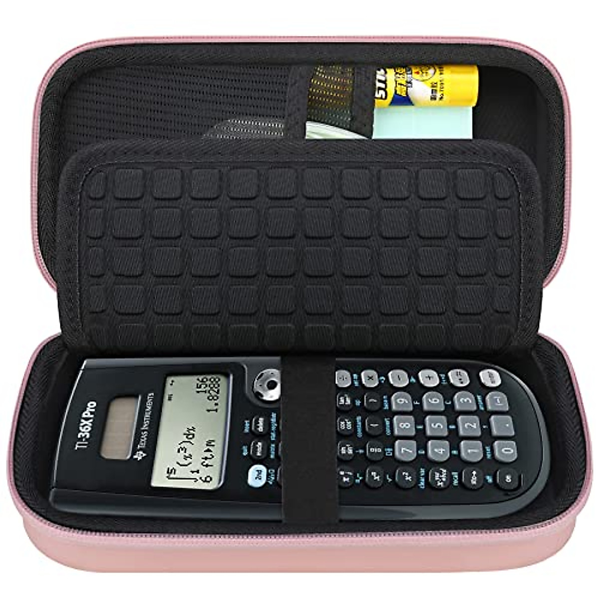 Canboc Carrying Case for Texas Instruments TI-30XS/ TI-36X Pro MultiView Scientific Calculator, Mesh Bag fit Cable, Batteries, Pens and Other Accessories, Rose Gold+Black (Case Only)