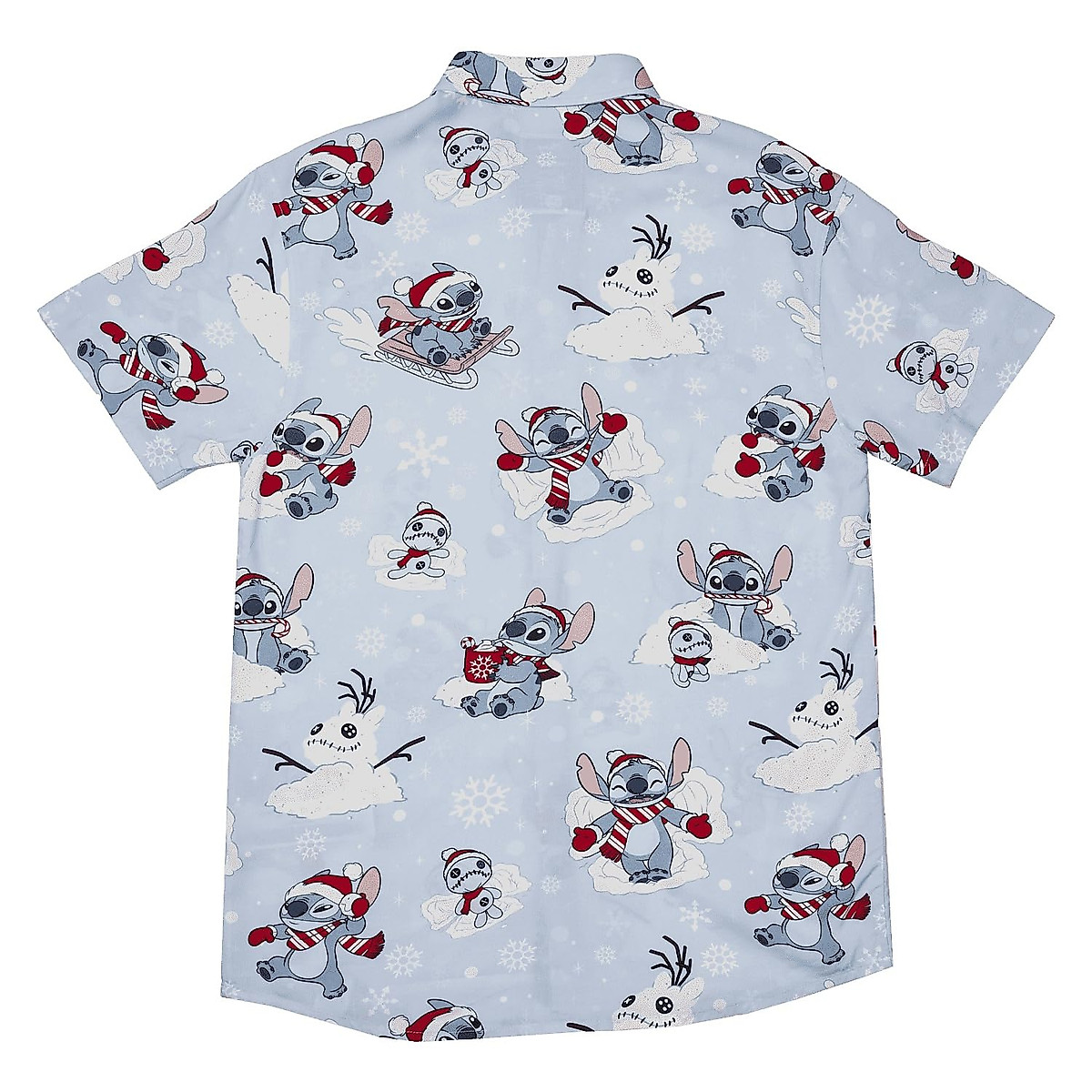 Disney Lilo & Stitch Snow Angel Camp Shirt, Unisex, XX-Large