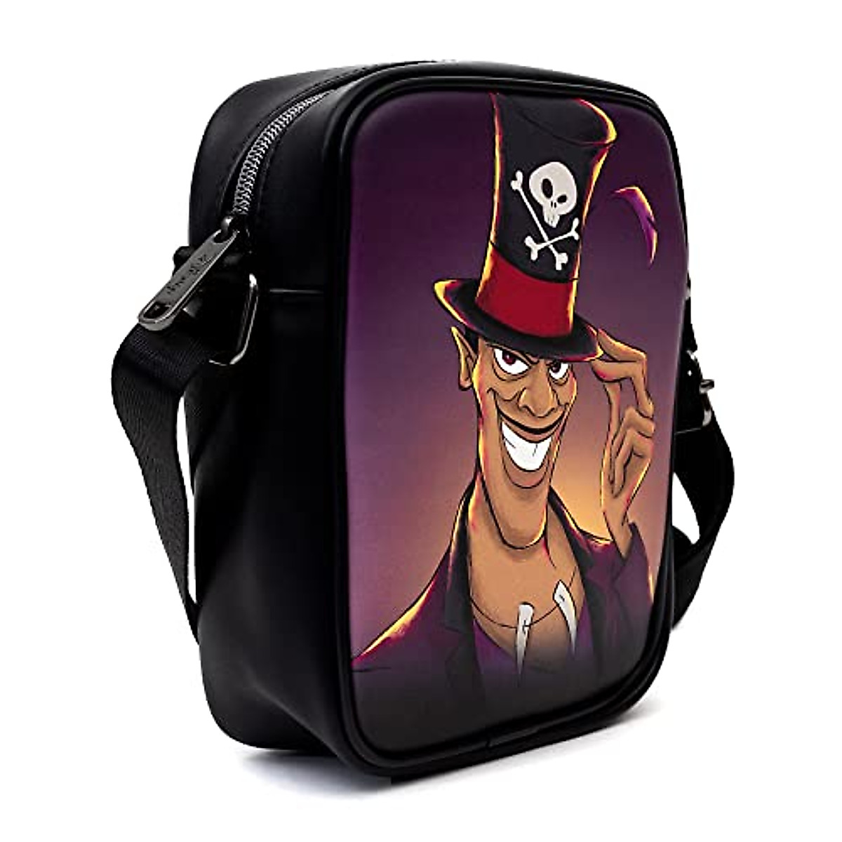 Disney Bag, Cross Body, Disney Villain Dr Facilier Smiling Pose and Quote, Black, Vegan Leather