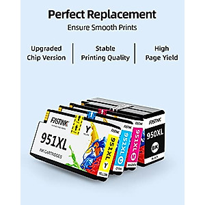 950XL 951XL Ink Cartridges Combo Pack,High-Yield,4 Pack,Replacement for HP 950 951 XL 951XL Ink Cartridges for HP OfficeJet Pro 8600, 8610 8620 Printer for HP 951 Ink Cartridges Combo Pack