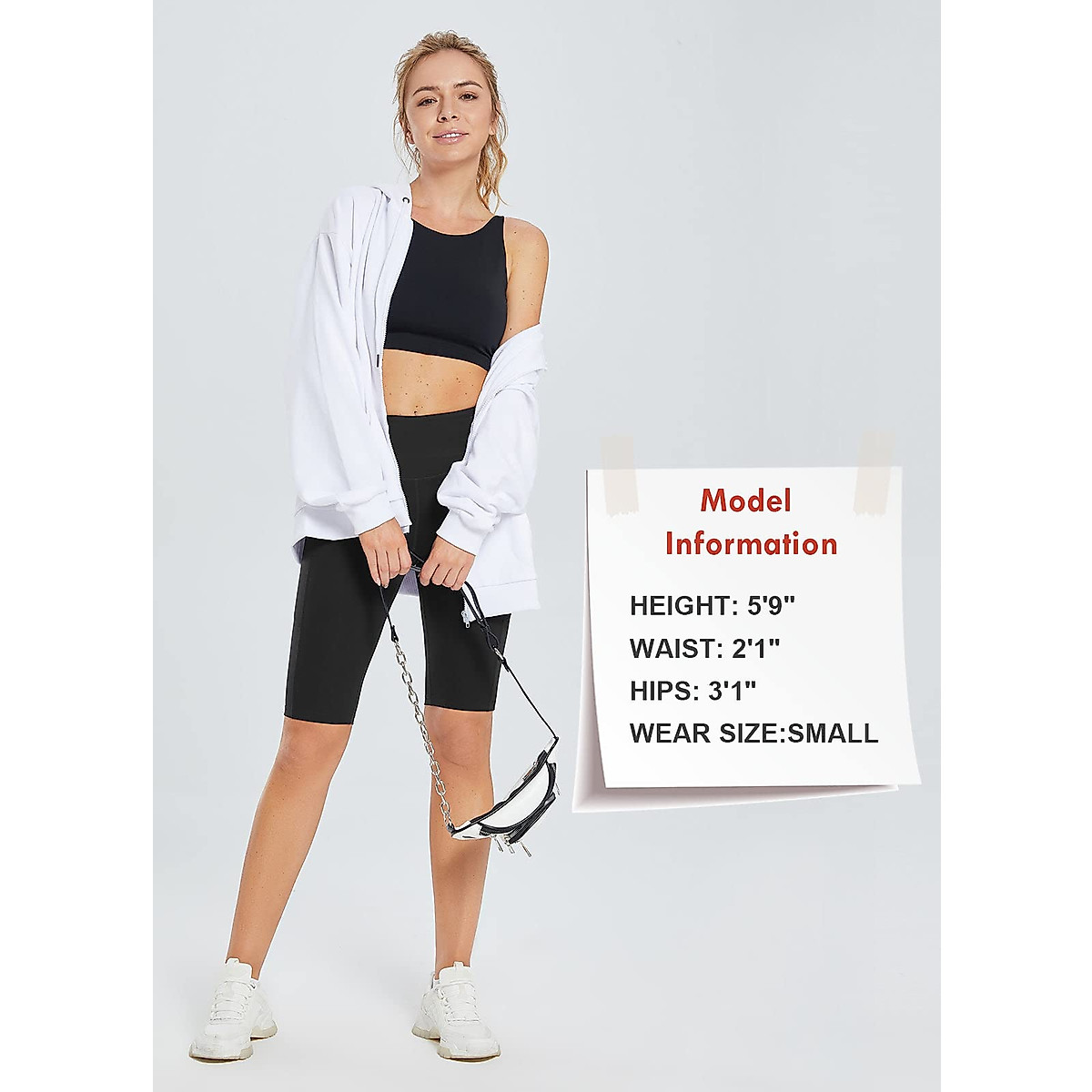 BALEAF Women's Long Biker Shorts Yoga Compression High Waist Knee Length with Pockets Spandex Workout Shorts 12" Black M