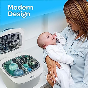 EVLA’S Baby Bottle Sanitizer & Dryer, UV Light Sanitizer Box for Baby Feeding Bottles, Pacifiers, Toys for Baby, Sanitizes in Minutes, Touch Screen Control (Gray)