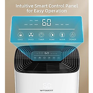 6000 Sq. Ft Dehumidifier for Basement, Wpsoert 100 Pints Dehumidifiers for Home Large Room with Drain Hose, Intelligent Humidity Control, Three Modes Deshumidificador, Child Lock, 24H Timer