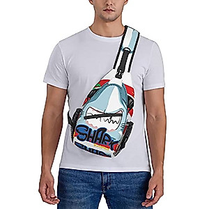 Shark Sling Bag Crossbody Women Men Travel Chest Backpack Leisure Sports Outdoor Running Hiking