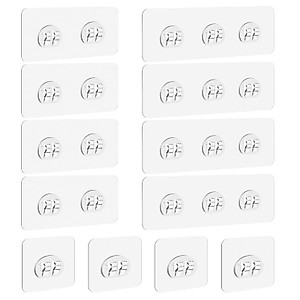 Spiglamm 12 Pack Shower Caddy Adhesive Hooks Replacement, Shower Shelf Adhesive Replacement, Strong Adhesive Shower Hooks for Shower Caddy Shelves Rack Basket Holder, No Drilling