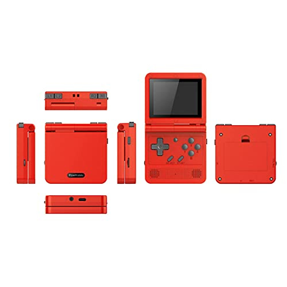 Powkiddy V90 Mini Foldable Handheld Retro Game Console 64G with 6000 Games, 3.0-inch IPS Screen Portable Arcade Rechargeable Games Emulators for Kids and Adults (Red)