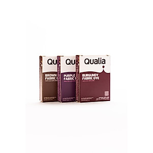Qualia All Purpose Powder Fabric Dye, Easy to Use Dye for Natural Fabrics: Cotton, Wool, Silk, Wood, & Linen, Ultra Concentrated Colors, Brown, 3 Pack
