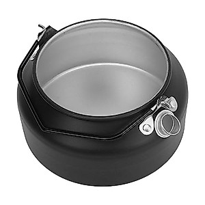 Lightweight and Portable Tea Kettle Ergonomic Handle Exquisite Texture for Home Coffee Shops Camping (Black)