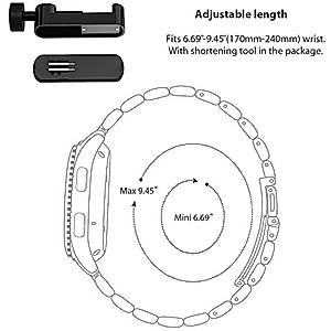 22mm Watch Band, For EIGIIS Military Smartwatch Straps, Stainless Steel Metal Replacement Straps Compatible for VALYV K22 Military Smartwatch/EIGIIS K22/EIGIIS K55 Smartwatch/Moowhsh HM09 Smartwatch