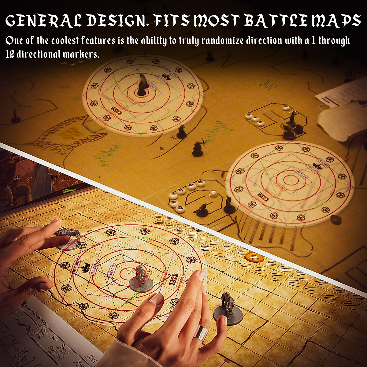 Upgraded Spell AOE Damage Template Extra Large to 30' Cube & 30' Cone, Acrylic D&D Area Effect Marker with Gift Box - Perfect Tabletop RPG Gaming Accessories, Tools for Dungeons and Dragons, TTRPGs