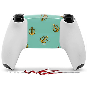 WraptorSkinz Skin Wrap compatible with Sony PS5 DualSense Controller Anchors Away Seafoam Green (CONTROLLER NOT INCLUDED)