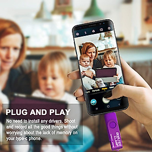 32GB USB Type-C Flash Drive, BorlterClamp USB C 3.0 Jump Drive Memory Stick Dual Port for Android Smartphones Samsung Galaxy S10/S9/S8/Note 9, LG, Huawei, Tablets & Computer (Purple)