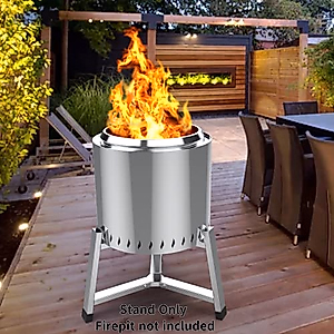 WINTRON Firepit Stand, 15" Stand for Solo Stove Ranger and Other 15-in Outside Firepit, Stainless Steel Fire Pit Accessory, Outdoor Fireplace Tools