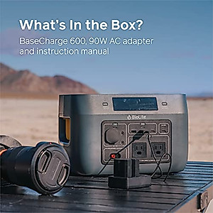 BioLite BaseCharge Rechargeable Lithium-Ion Power Station for Camping, DIY or Emergencies, BaseCharge 600
