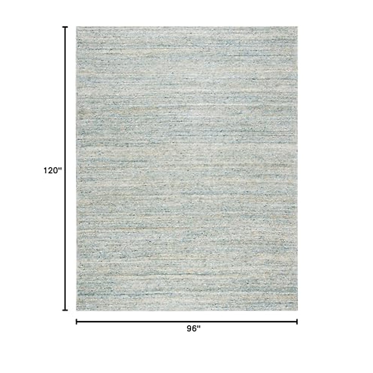 SAFAVIEH Himalaya Collection Area Rug - 8' x 10', Blue & Olive, Handmade Wool, Ideal for High Traffic Areas in Living Room, Bedroom (HIM413M)