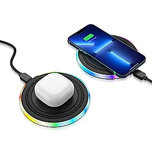 Wireless Charger, 15W Fast Wireless Charging Pad Compatible with iPhone 14/14 Plus/14 Pro/14 Pro Max/13/13 Mini/SE 2022/12/11/X/8,Samsung Galaxy S22/S21/S20,AirPods Pro 2(No AC Adapter)