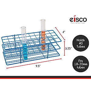 EISCO Wire Test Tube Rack - Holds 40 Tubes with 18-20mm Diameter - Epoxy-Coated Steel