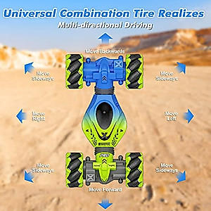Fosgoit Gesture RC Car, 2.4GHz 4WD Gesture Sensing RC Stunt Car Toys for 6-12 yr Boys Girls, Drift Hand Controlled Remote Control Twist Cars Offroad 360° Rotation with Lights Music for Birthday Gifts