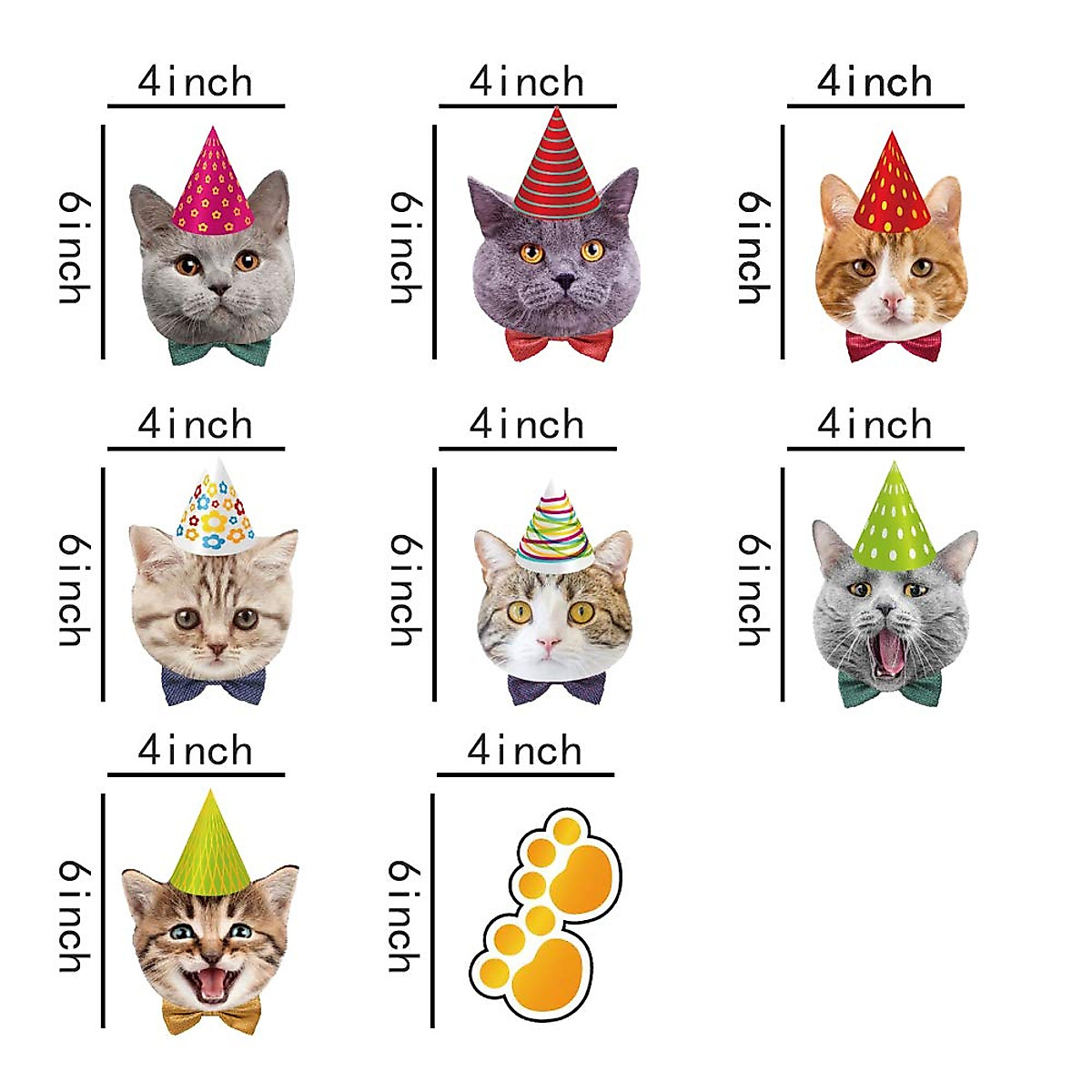 Cat Hanging Swirl Decorations,Pet Cat Birthday,Cat Face Decorations for Girls,Boys,Kids,Toddler and Adults,Home,Classroom,School(30Ct)