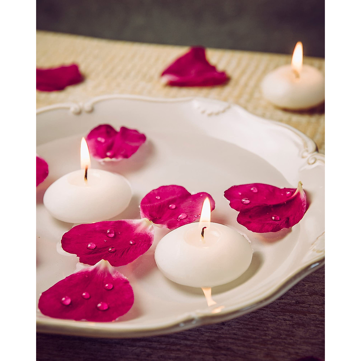 Qunclay 100 Pieces 1.65 Inch Floating Candles Unscented Dripless Tealight Candles Home Decorations Cute Elegant Candle Centerpieces at Wedding for Vases Party Accessories
