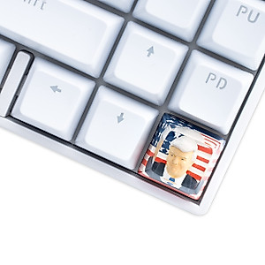 Ocean Key Artisan Keycaps for DIY Replacement Handmade Resin Keycaps Decoration, Trump Figure Handmade Resin Keycaps for Switch Gaming, Cherry MX Mechanical Keyboards (Red)