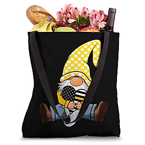 Dispatcher Gnome With Heart American Flag Yellow Line Gnome Tote Bag