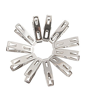 20 Pcs Clothes Pins for Laundry Clips, Heavy Duty Stainless Steel Clothespins, Metal Towel Clips Clothes Pegs for Outdoor Clothesline