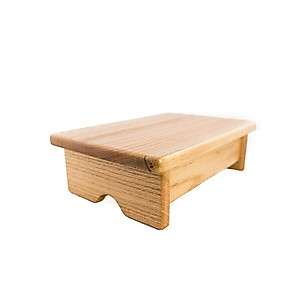 KR Ideas Foot Stool, 4" Tall, Oak, Clear Finish (Made in The USA)