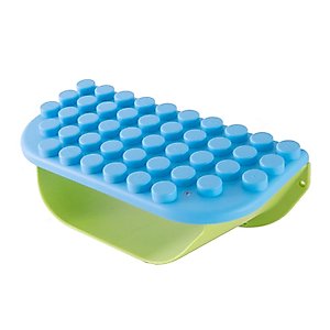 UNiPLAY Building Blocks Daycare Play Shelf with Storage 11 Piece Set, Sensory Toys Storage Bin and Play Shelf for Teething Baby Starter Learning Building Blocks, Ages 3 Months and Up, Blue