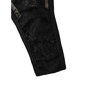 SheIn Women's 2 Piece Sexy Lace Strap Bralette Bra and Panty Lingerie Set Push Up Black Small