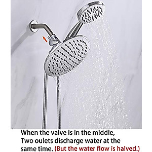 G-Promise Solid Metal Shower Arm Diverter with Handshower Mount for Hand Held Showerhead and Fixed Spray Head ∣ G 1/2 3-Way Bathroom Universal Shower System Replacement Part (Polished Chrome)