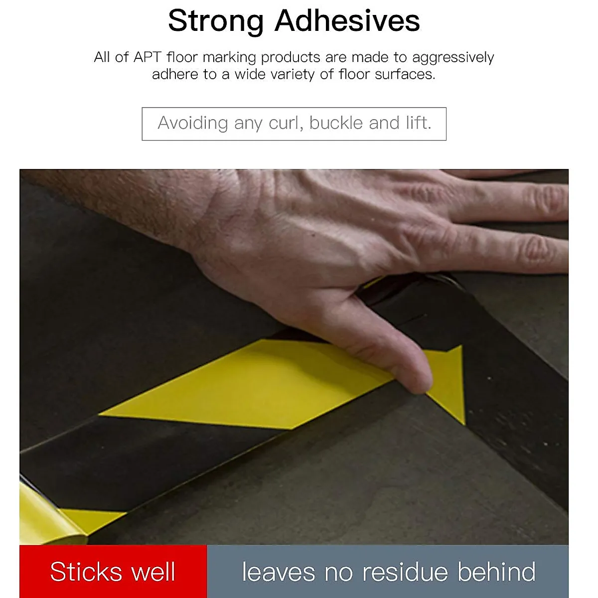 APT, Multi Color Marking Tape, Premium Safety Marking and Dance Floor Splicing Tape, 6 mil Thick (Black, 5 Roll)