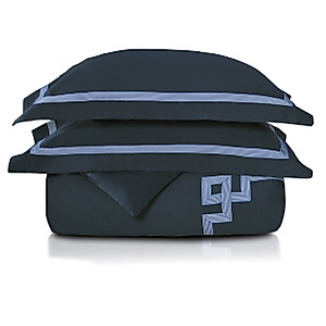 BLUENILEMILLS Miller Embroidered Duvet Cover Set, Long-Staple Cotton, King/Cal King,