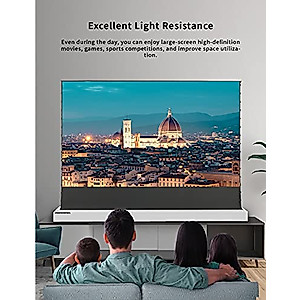 VIVID STORM SINCE 2004-Long Focus ALR Screen Material,White Housing Motorized Floor-Rising Projection Screen,Compatible with Lumen up to 2500ANSI of Ordinary Projector,VWSDSTALR120H