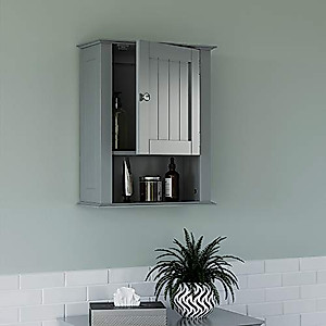 RiverRidge Ashland Single Door Wall, Gray Cabinet