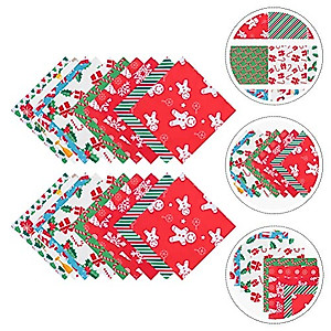 Floral Bedsheets 20pcs Christmas Patchwork Fabric Christmas Cotton Fabric Bundles Quilting Fabric Fat Quarters Precut Fabric Scraps for Xmas Sewing Crafting 15 * 15cm Quilted Sheets
