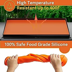 Silicone Griddle Mat for Blackstone, 28-inch Blackstone Griddle Cover, Heavy Duty Food Grade Silicone Griddle Mat-All Season Cooking Surface Protective Cover