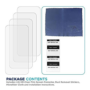 Tech Armor 4 Pack HD Clear Film Screen Protector Compatible for Apple NEW iPhone 14 Pro Max 5G 6.7 Inch 2022