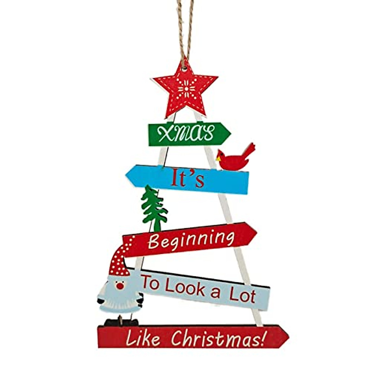 Christmas Hanging Wooden Pendants | Suspensible Wood Christmas Table Ornaments No Rough Edges - Christmas Decor Crafts for DIY Christmas Tree Children's Kumprohu